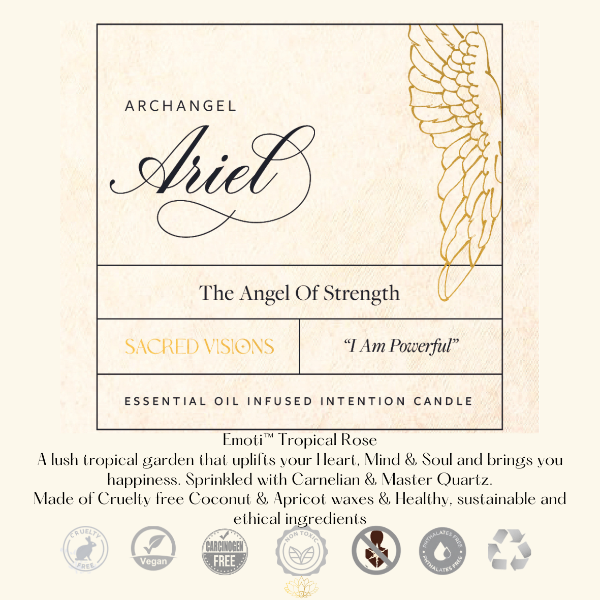 Archangel Ariel "The Lioness Of God" Luxury Crystal Intention Candle ...